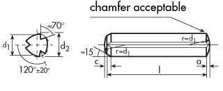 CYLINDRICAL, TAPER AND GROOVED PINS : PINS DIN 1473 full length parallel grooved with chamfer ...