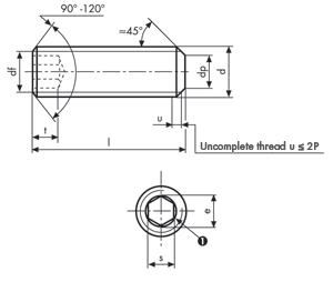 Metallic screws and nuts : Grub socket screws : ISO 4026 UNI 5923 DIN ...